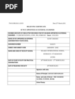CBSE Relieving Certificate for Exam Duty | PDF