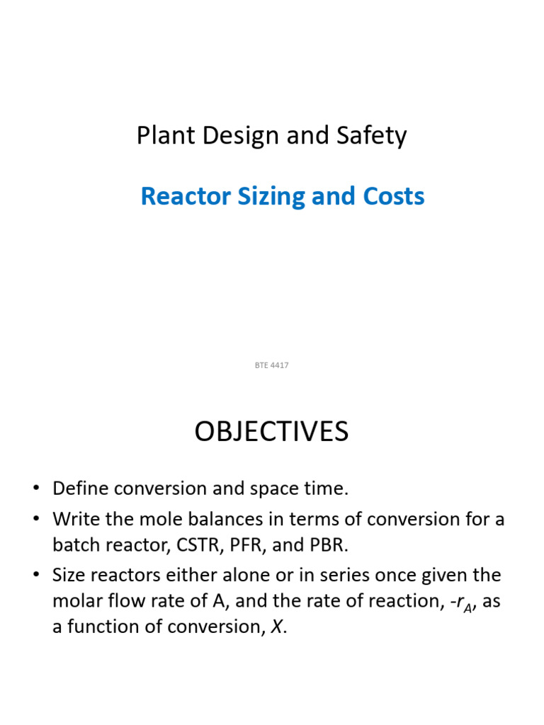 Reactor Sizing and Space Velocity Analysis | PDF | Chemical Reactor ...
