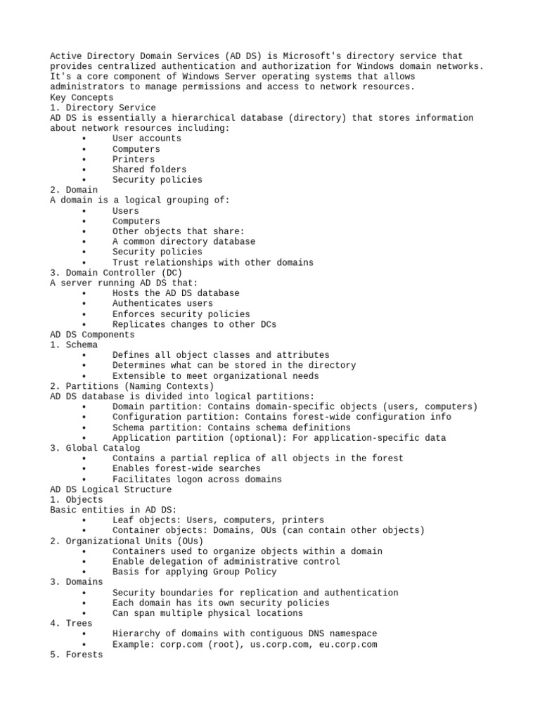 What You Need To Know About AD DS Basics | PDF | Active Directory ...