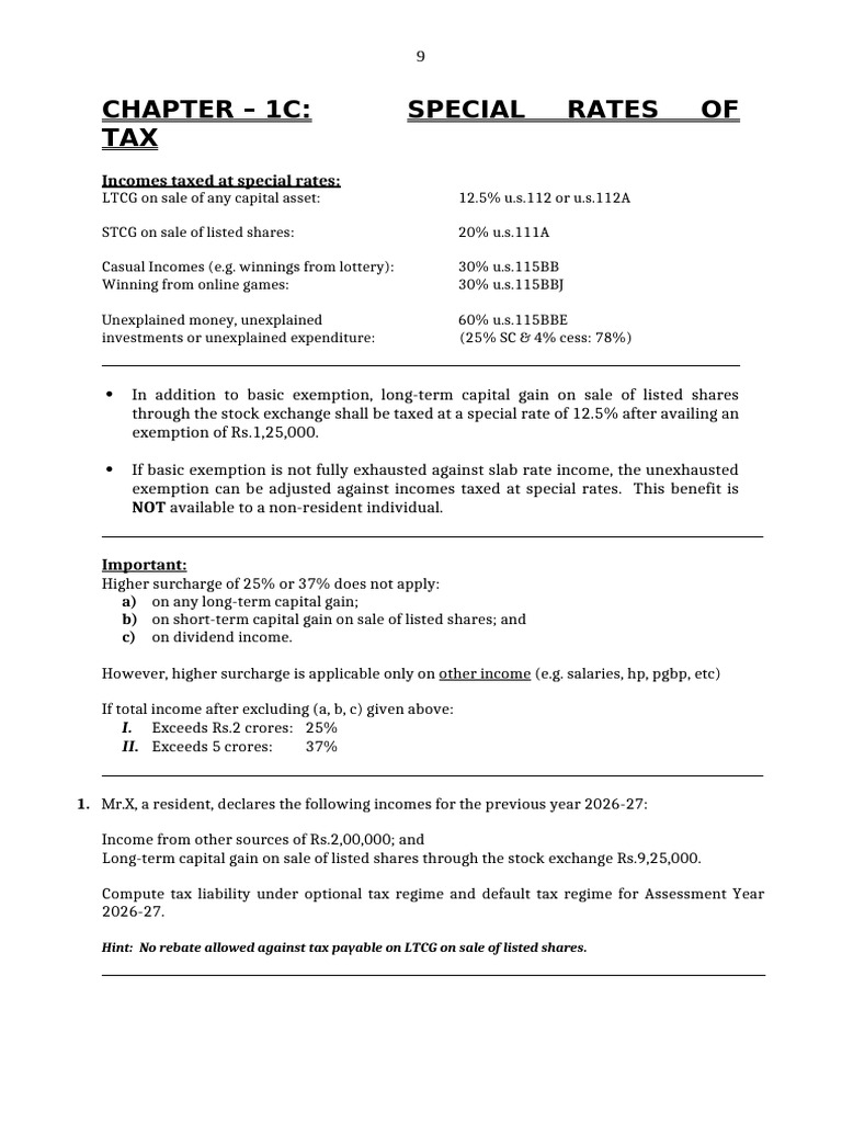 Chapter 3 - Special Rates-1 | PDF | Capital Gains Tax | Capital Gain