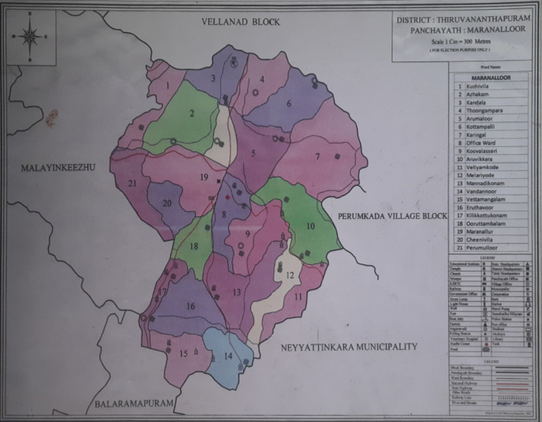 Maranalloor Panchayat Ward Map | PDF