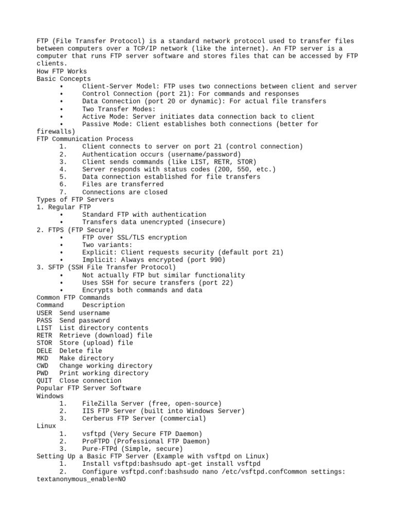 What You Need To Know About FTP | PDF | File Transfer Protocol | Internet Protocol Based Network ...