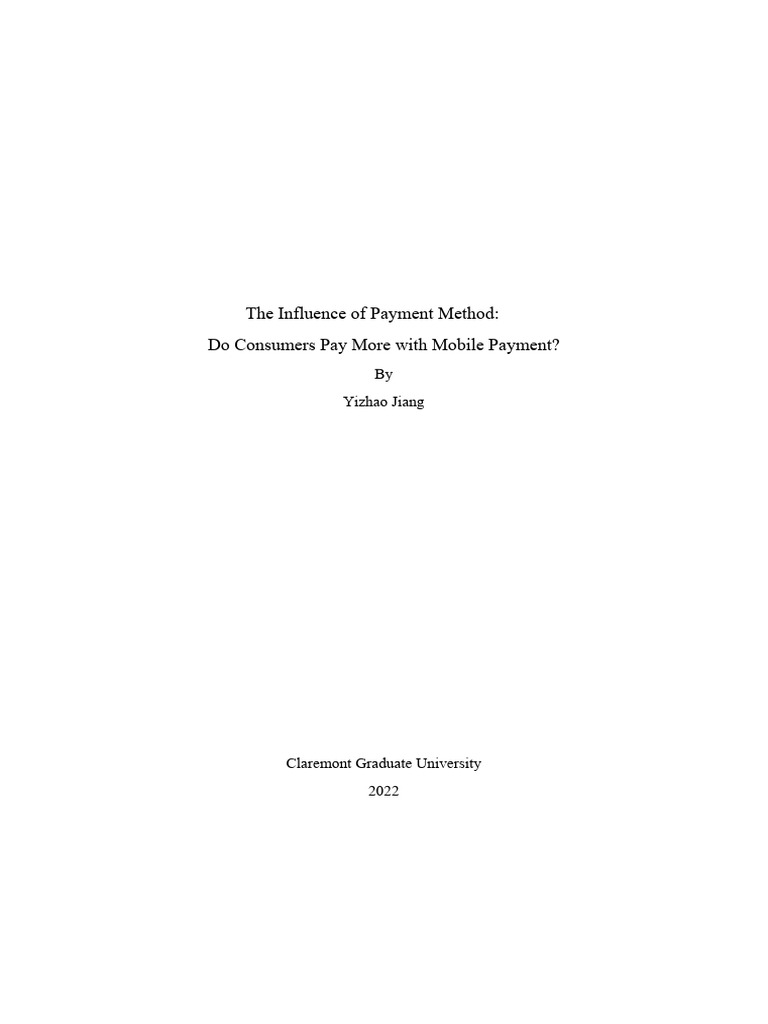 The Influence of Payment Method Do Consumers Pay M | PDF | Credit Card ...