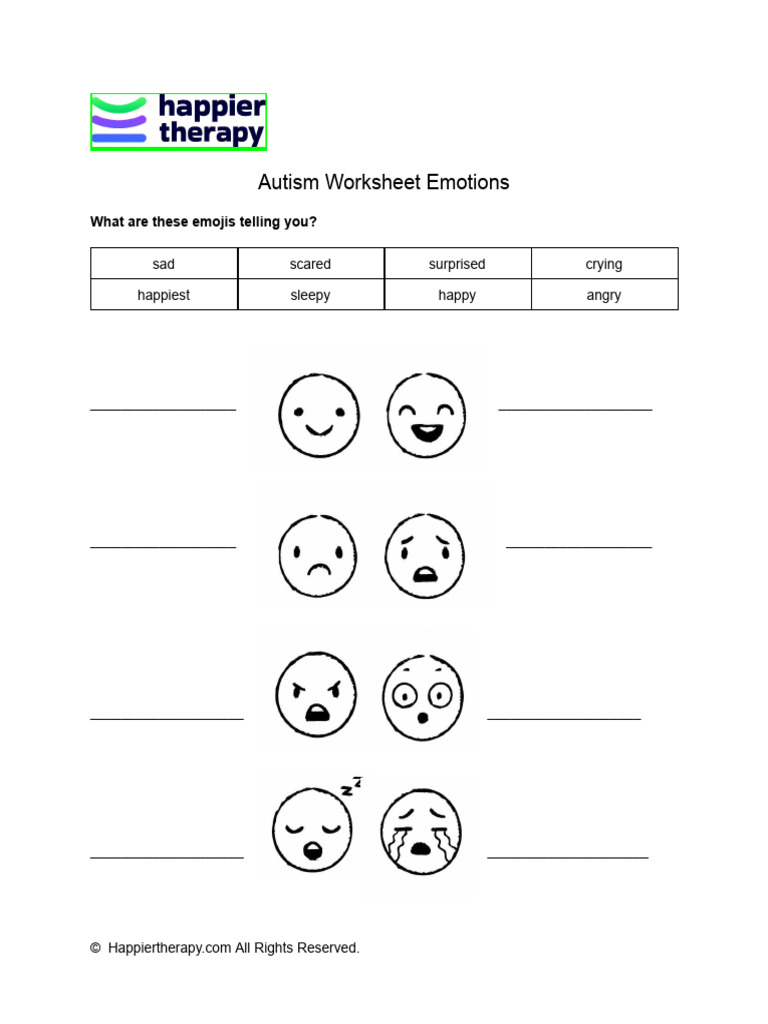 Autism Worksheet Emotions | PDF