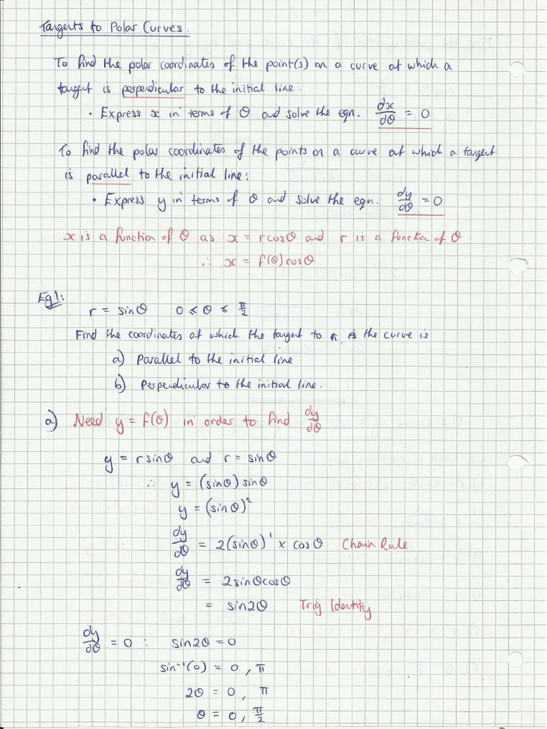 Polar Coordinates Differentiation | PDF