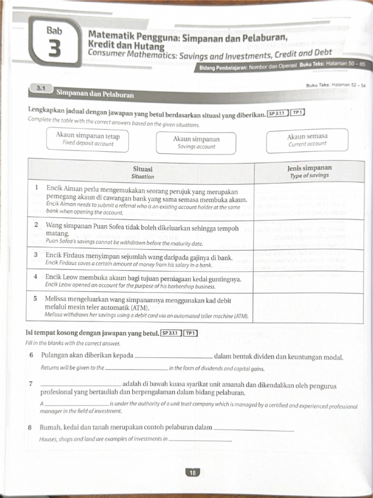 f3 Maths (Bab 3-Activity) | PDF