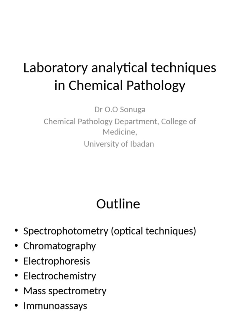 Key Analytical Techniques in Chemical Pathology | PDF | Chromatography ...