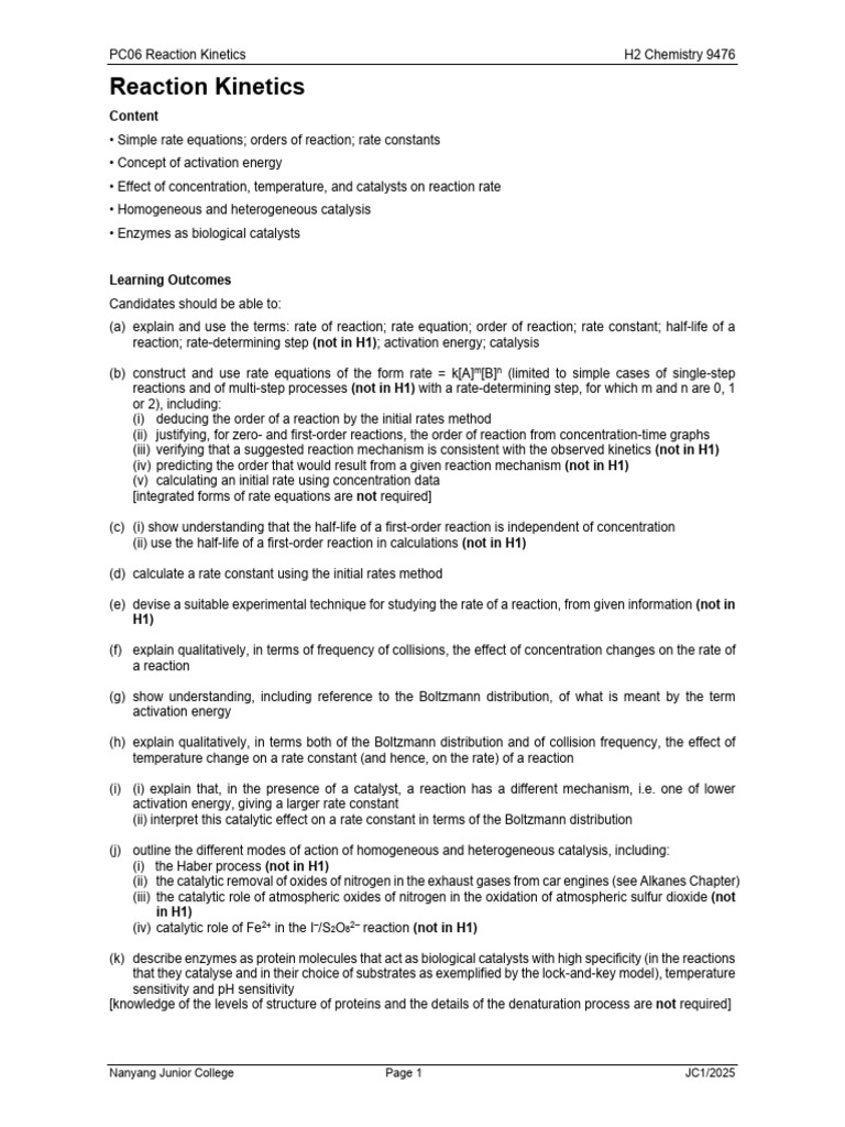 Understanding Reaction Kinetics in Chemistry | PDF | Reaction Rate ...