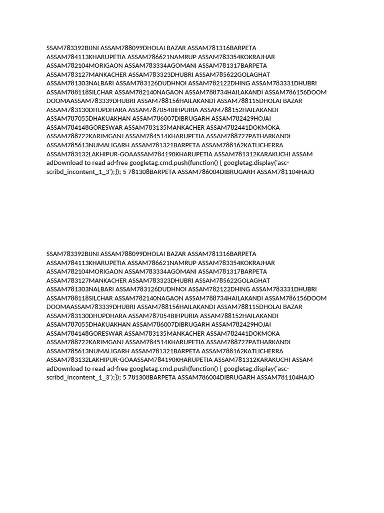 Assam Location Codes List | PDF