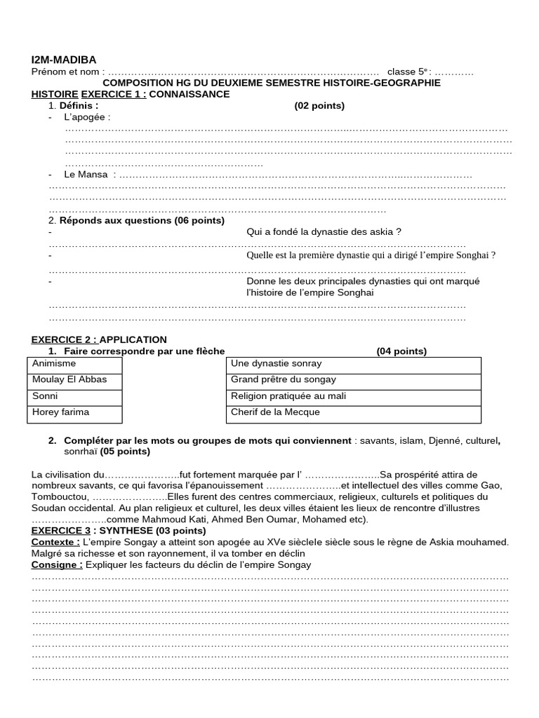 Composition HG 5e Familiale | PDF