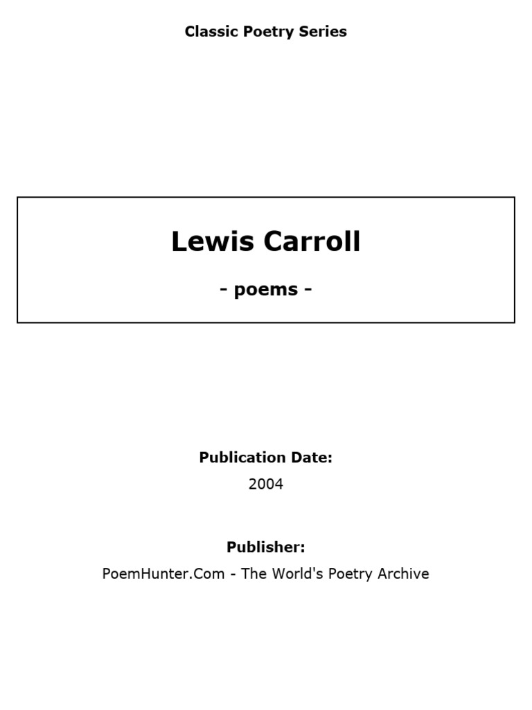 Poems - Lewis Carroll | PDF