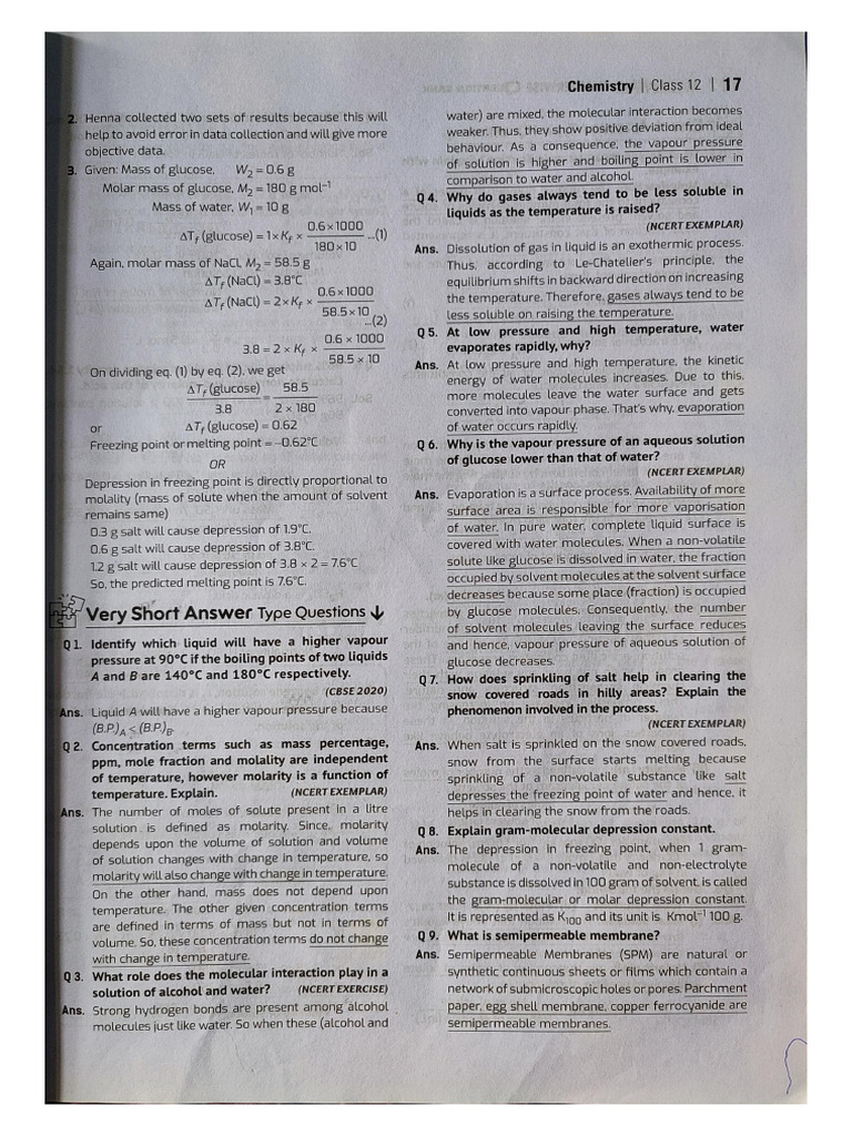 Solutions Extra Questions | PDF
