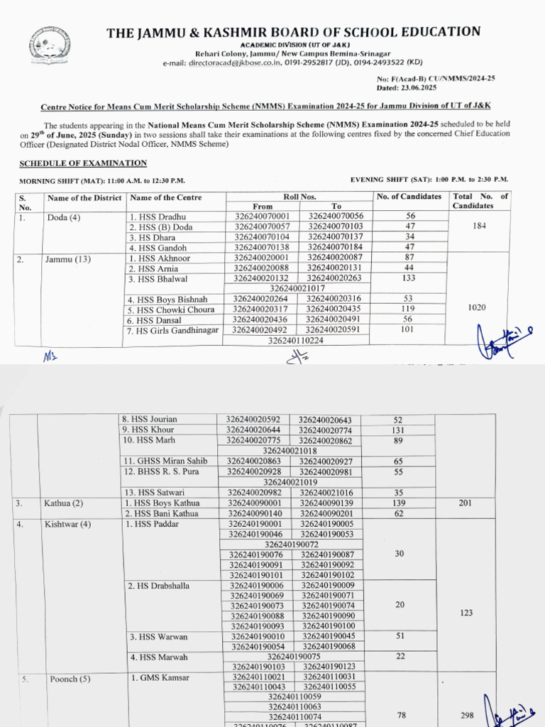 Revised Centre Notice NMMSS Examination 2024-25 | PDF | Chess | Chess ...