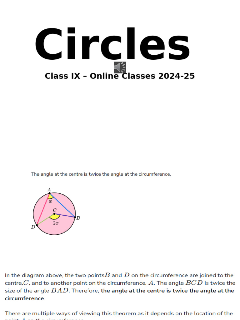 Circles Class 9 Online Class New Less | PDF