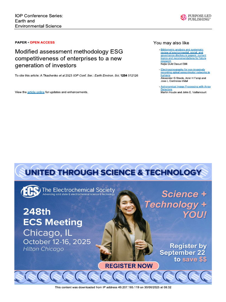 Modified Assessment Methodology ESG | PDF