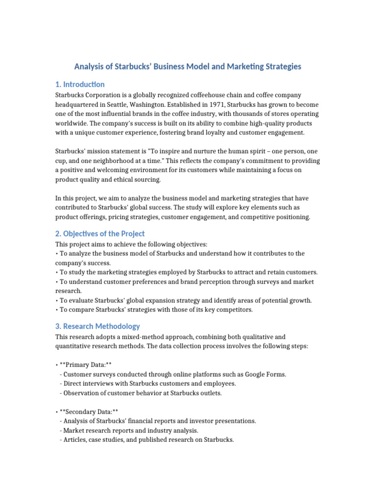 Starbucks Project 50 Pages | PDF | Marketing Strategy | Brand