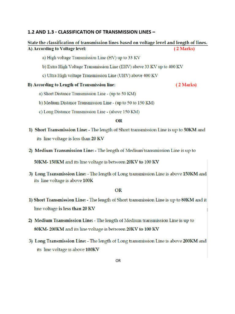 Transmission Line Classification in India | PDF