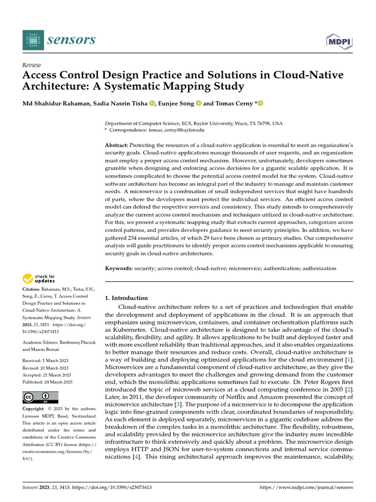 Access Control Design Practice and Solutions in Cloud-Native ...