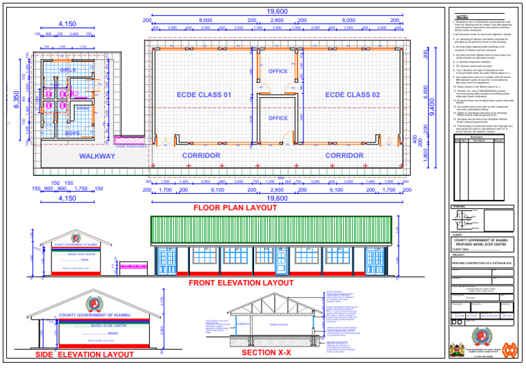 Kiambu County Ecde 2024 A1 Drawing | PDF | Concrete | Building