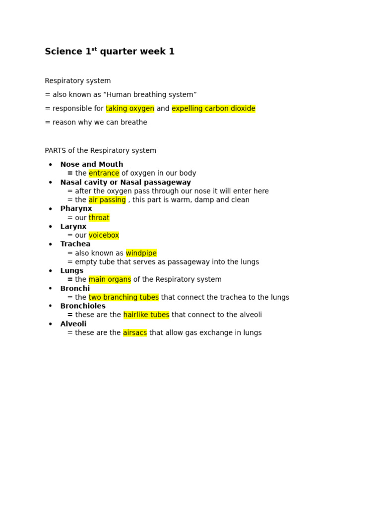 Science 1st Quarter Week 1 | PDF | Heart Valve | Atrium (Heart)