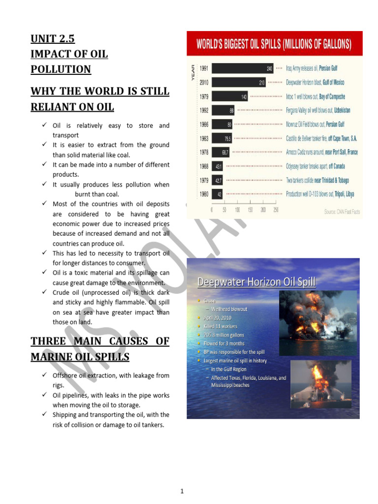 Unit 2.5 Impacts of Oil Pollution | PDF | Petroleum | Oil Spill