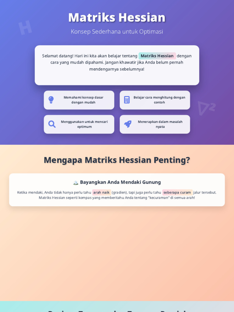 Memahami Matriks Hessian untuk Optimasi | PDF