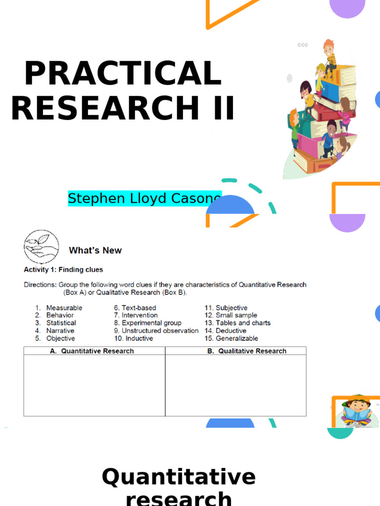 Practical Research 2 - 1 | PDF | Statistics | Quantitative Research