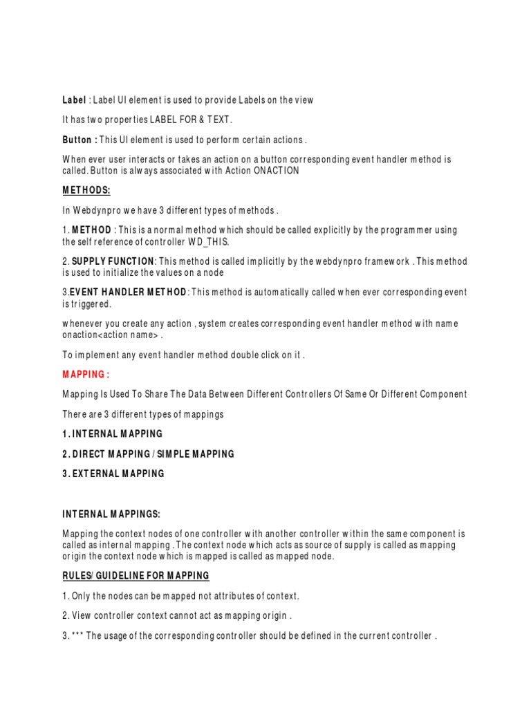 Webdynpro Abap Internal Mapping Pdf Computer Engineering Information Technology Management