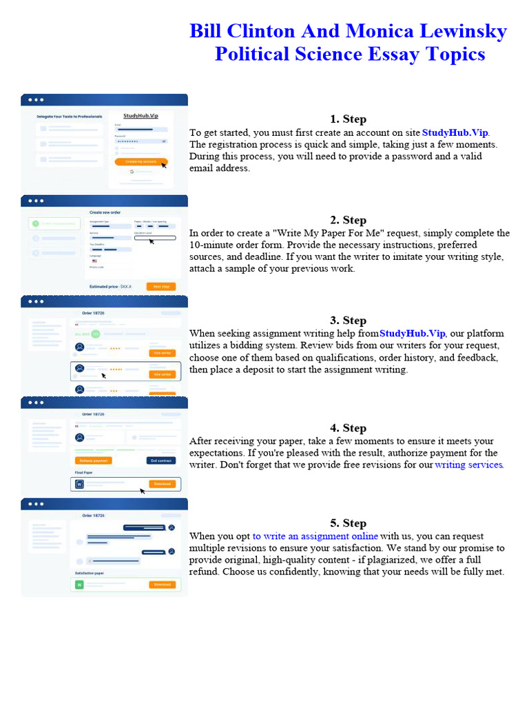 Bill Clinton and Monica Lewinsky Political Science Essay Topics | PDF ...