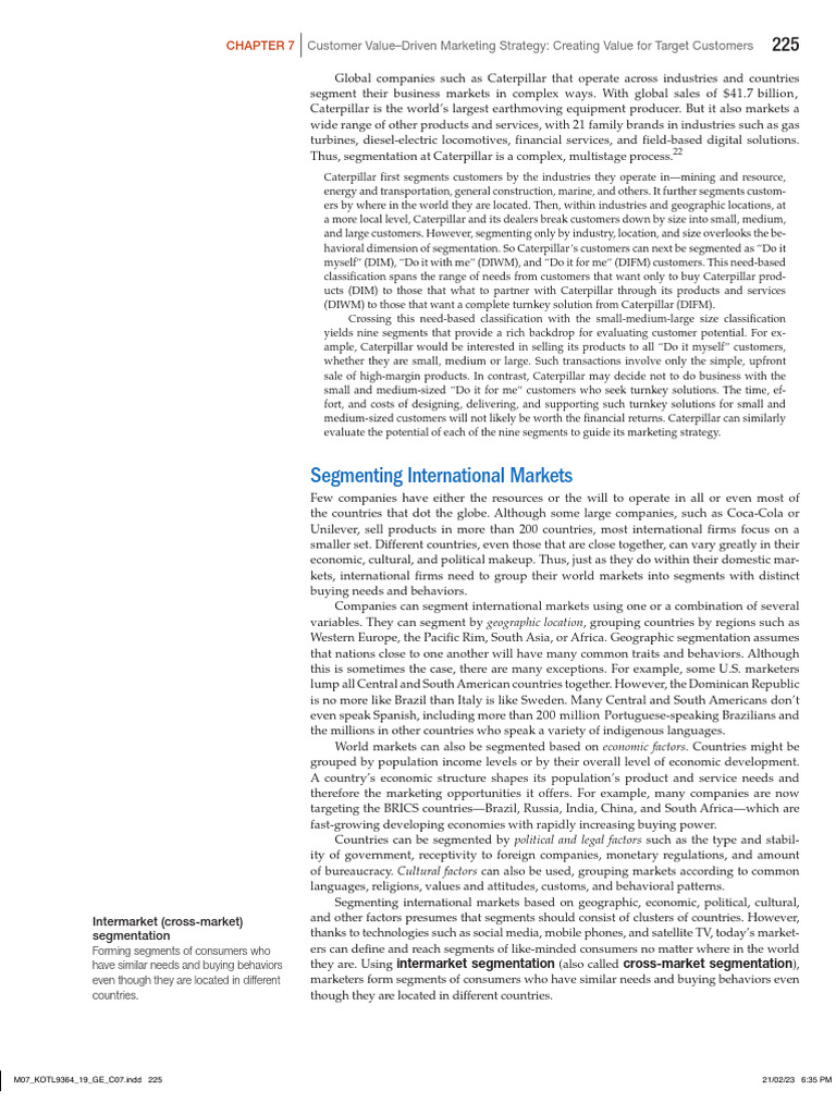 Principles of Marketing Global Edition - (Segmenting International ...