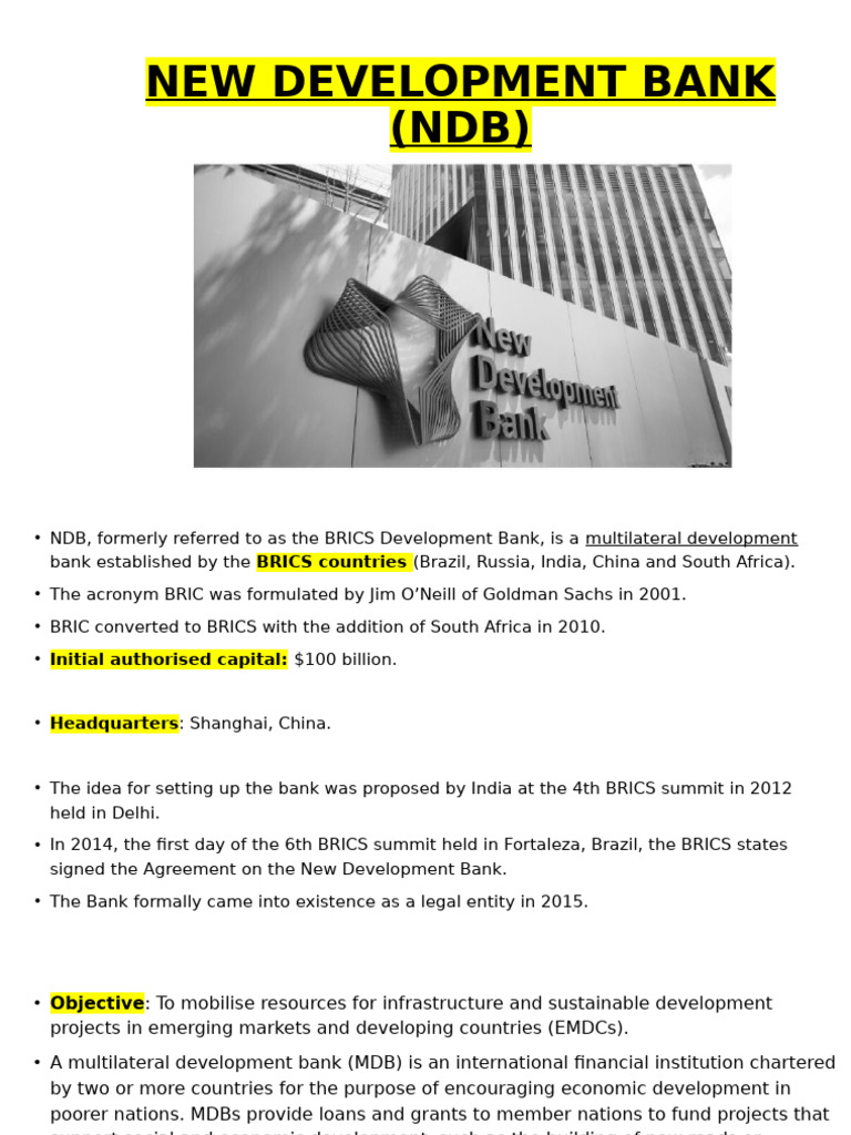New Development Bank (NDB) | PDF | Bric | International Relations