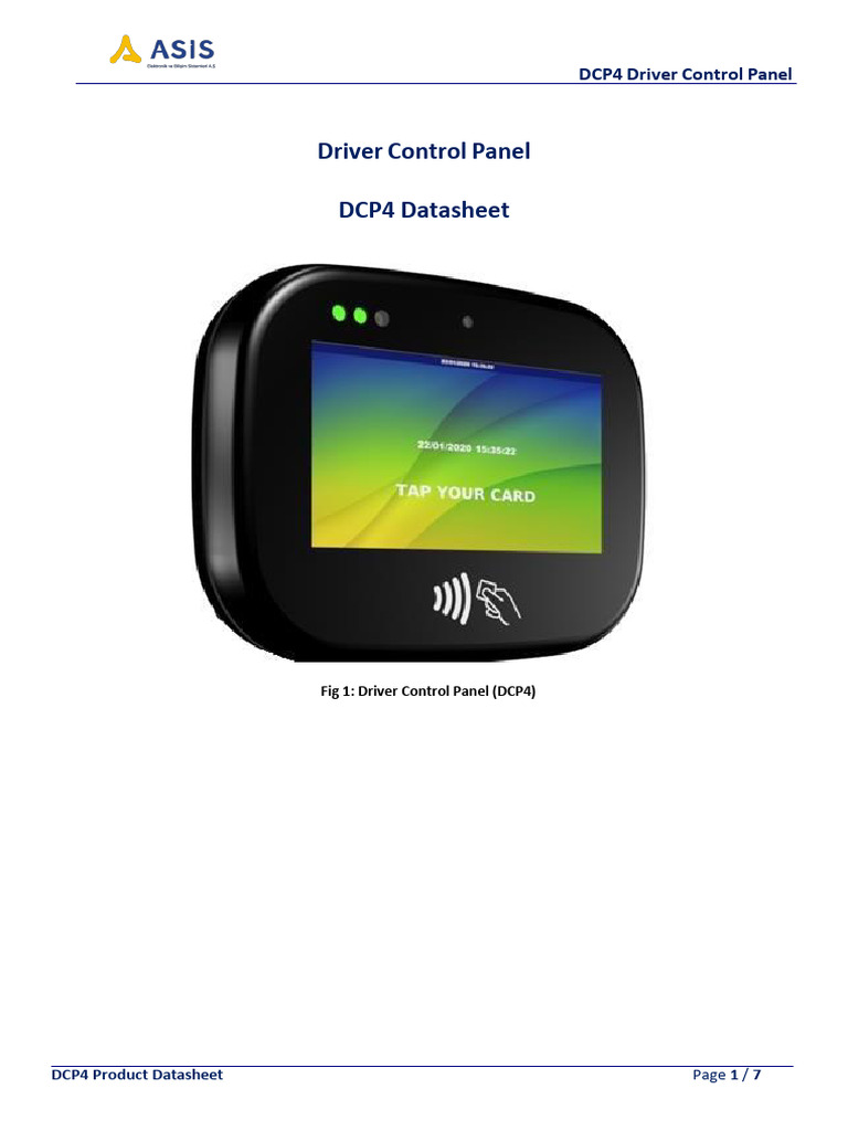 ASIS Driver Control Panel (DCP4) Datasheet | PDF | Usb | Microcontroller