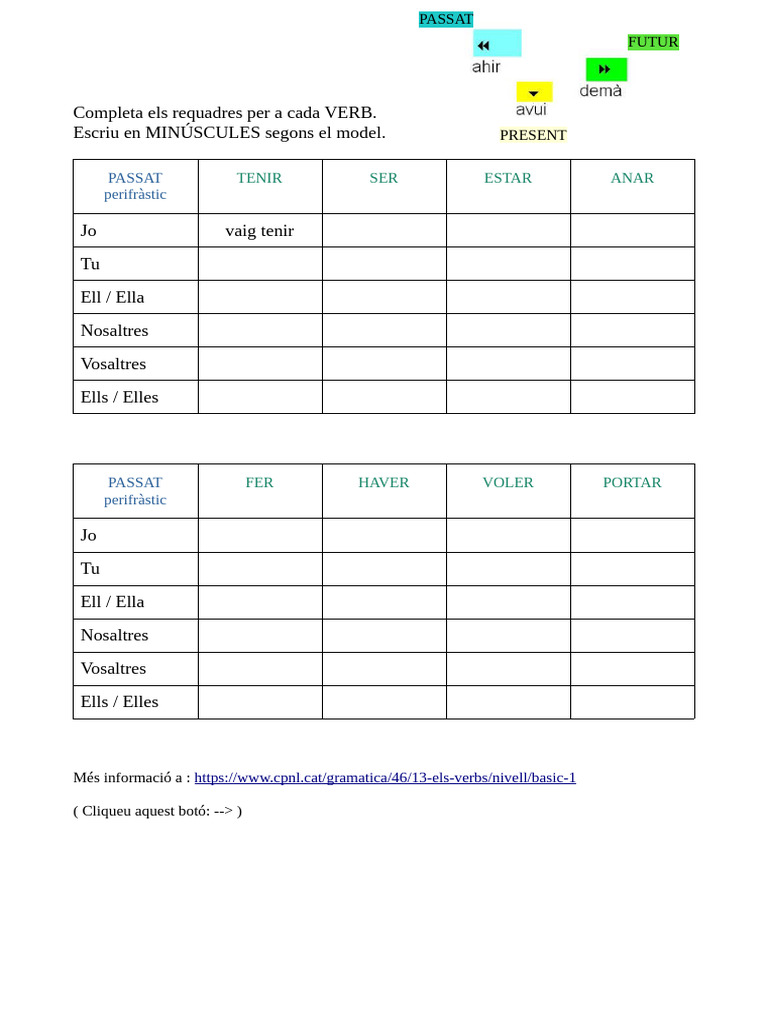 Verbs Habituals Passat Perifràstic | PDF