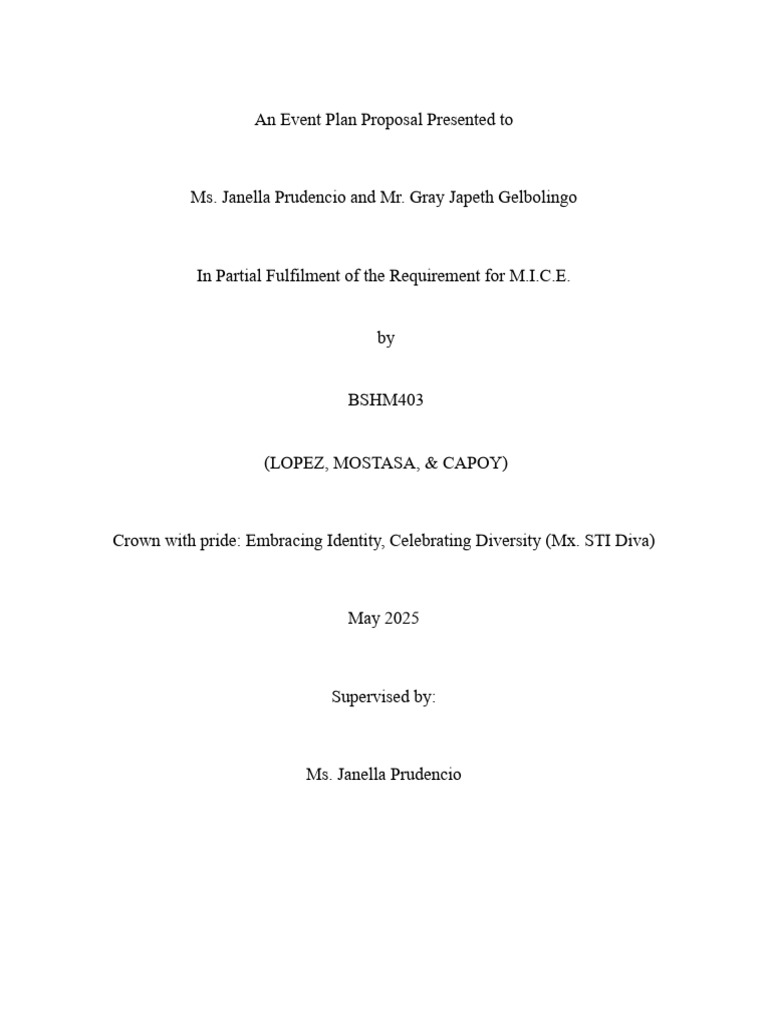 Pageant Proposal HM403.1 | PDF | Risk