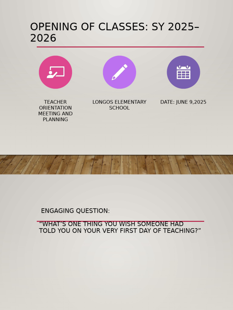 Teacher Orientation for SY 2025-2026 | PDF | Classroom | Teachers