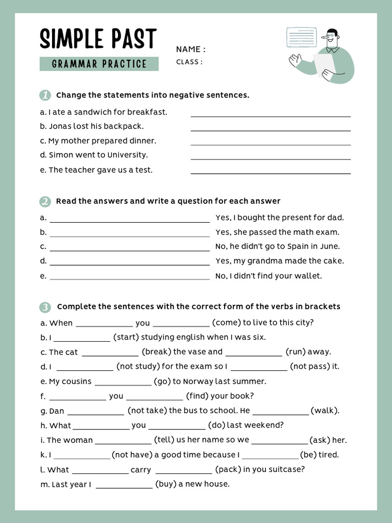 Simple Past Grammar Practice Worksheet | PDF