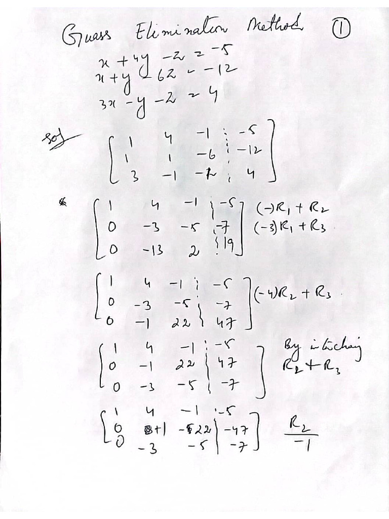 Guass Elimination Method | PDF