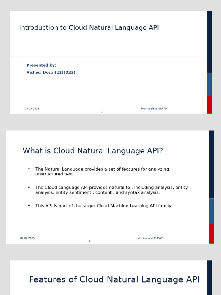 Overview of Cloud NLP API Features | PDF