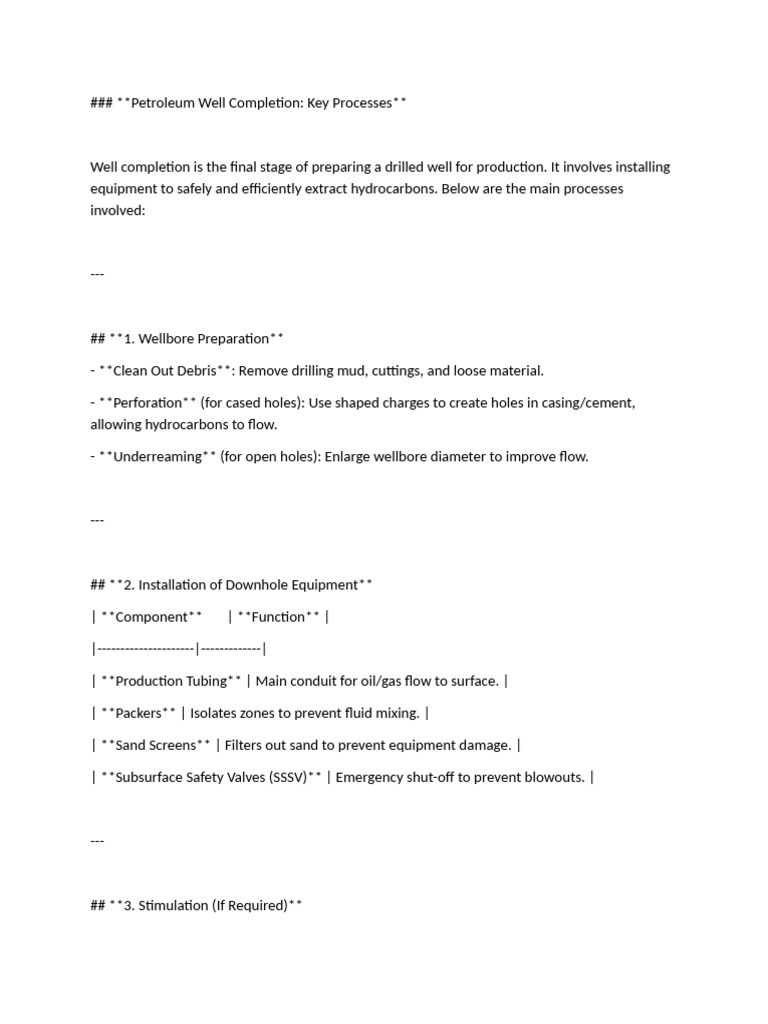 Petroleum Well Completion | PDF