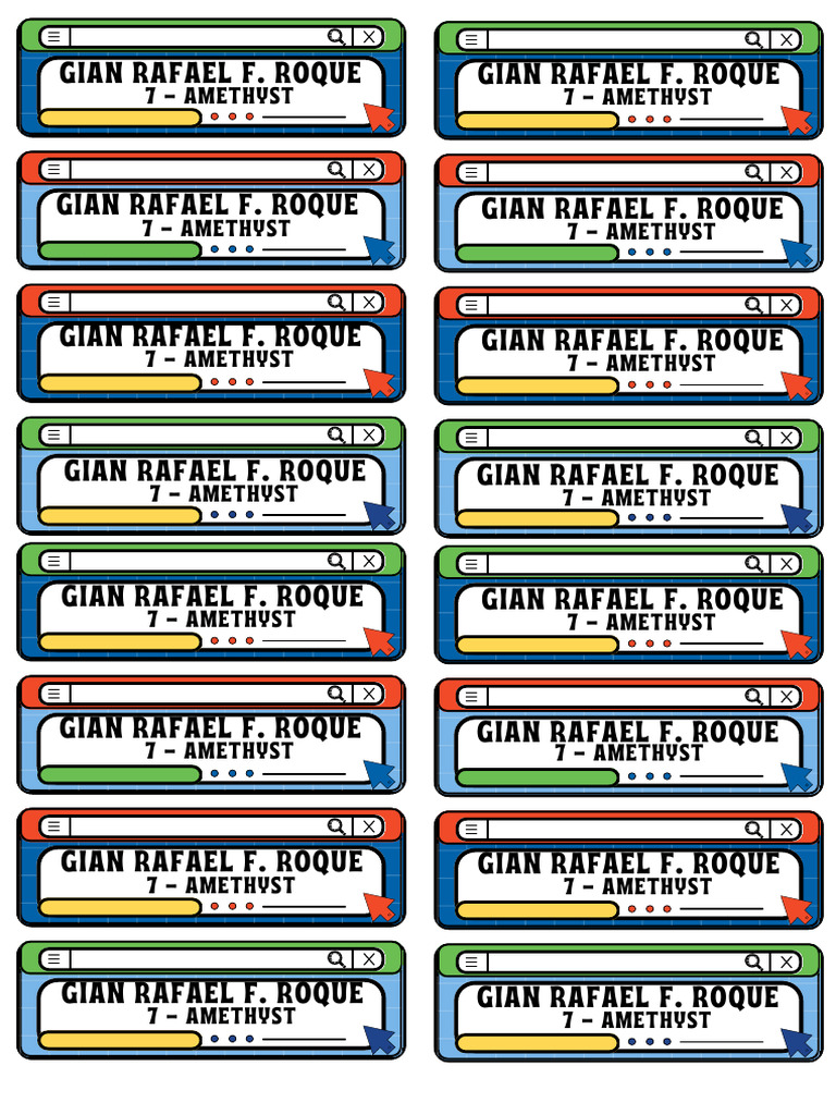 School Folder Labels in Colorful Illustrative Design | PDF