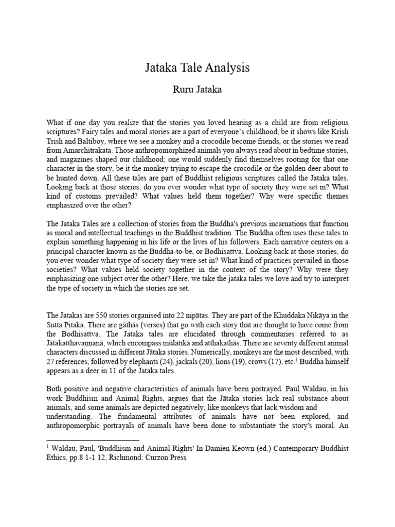 Ruru Jataka: A Societal Analysis | PDF