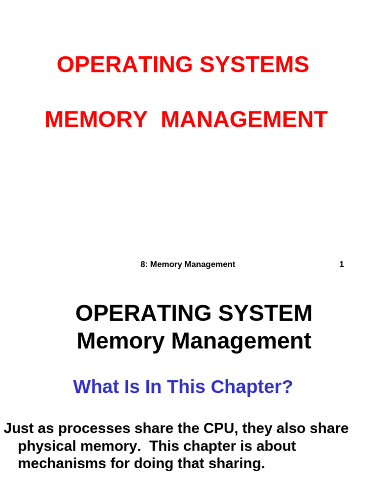 Operating System Memory Management | PDF | Computer Programming | Computer Data Storage