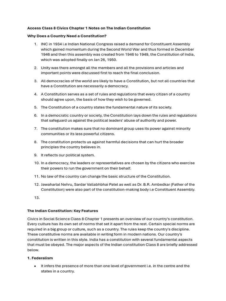 Key Features of Indian Constitution | PDF | Constitution | Democracy