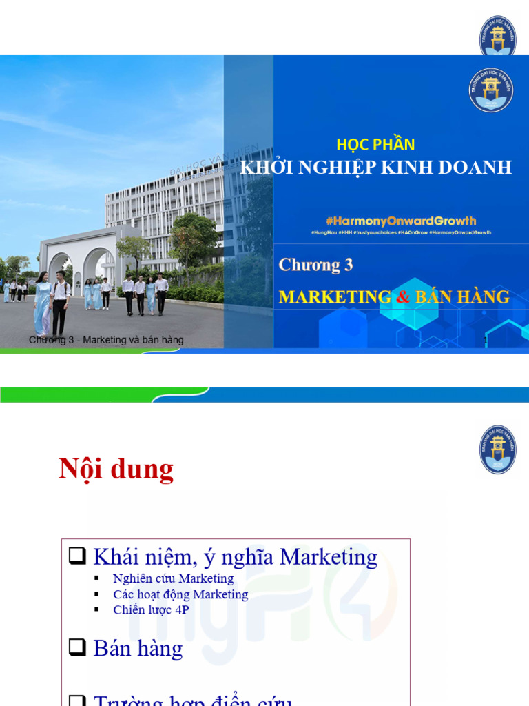 VHU - KNKD - Chương 3 - Marketing Và Bán Hàng | PDF