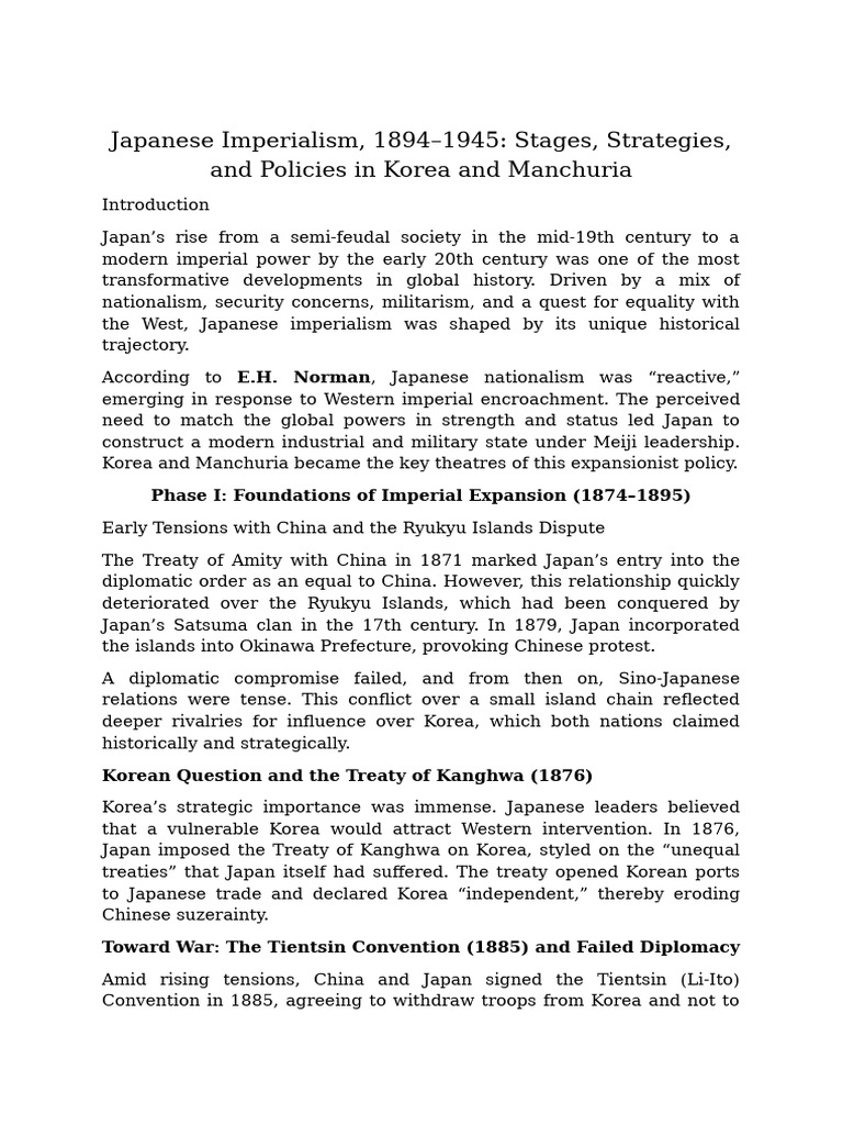 Japanese Imperialism, 1894-1945: Stages, Strategies, and Policies in ...