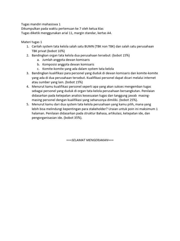 Analisis Tata Kelola PA-TUGAS 1 | PDF