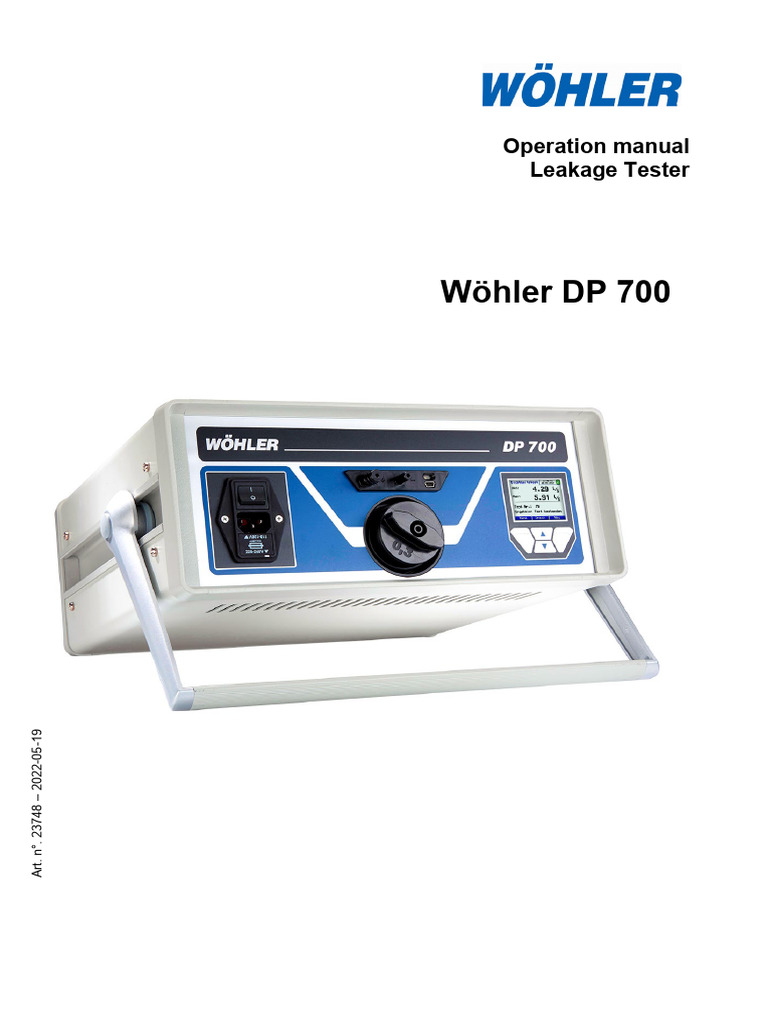 Wöhler DP 700 Leakage Tester Manual | PDF | Flow Measurement | Computing