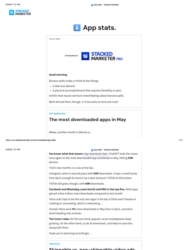 App Stats. - Stacked Marketer | PDF | Persuasion | Marketing