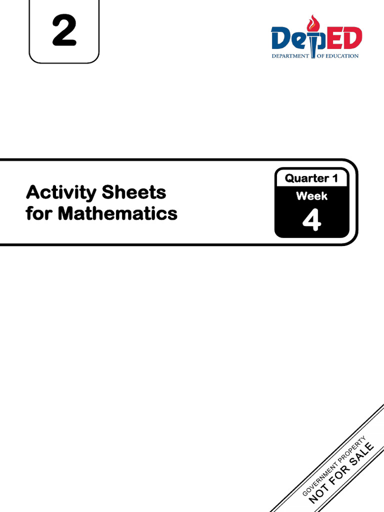 Grade 2 Math Activity Sheets Q1 W4 | PDF | Copyright
