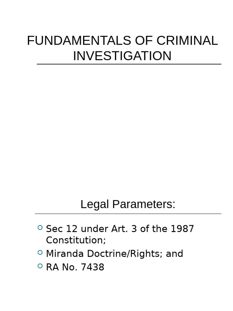 Fundamentals of Criminal Investigation | PDF | Confession (Law) | Crime ...
